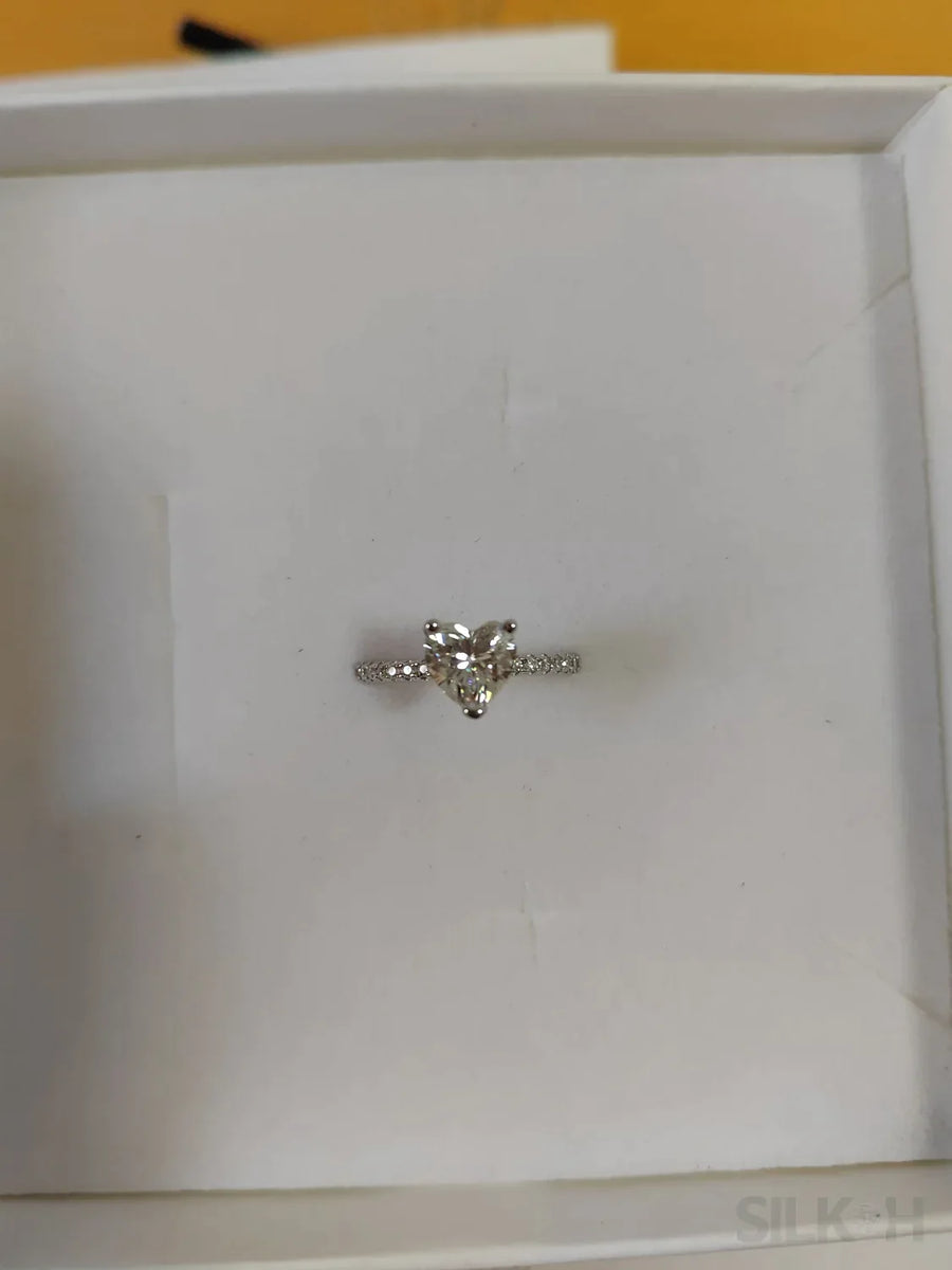 Heart Shaped Moissanite Promise Ring For Her Eda – SILKOH