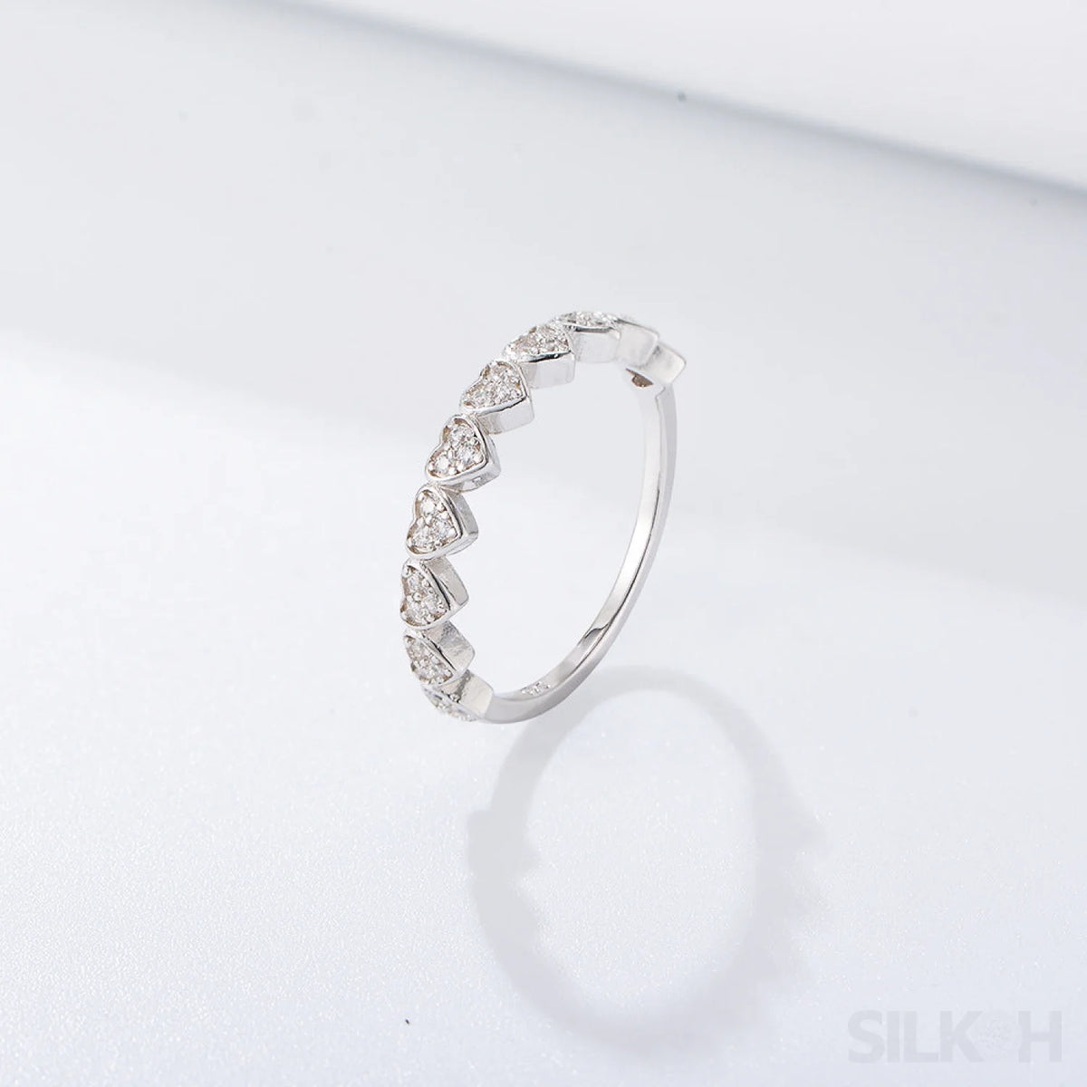 Minimalistic Heart Shaped Sterling Silver Promise Ring Rio – SILKOH