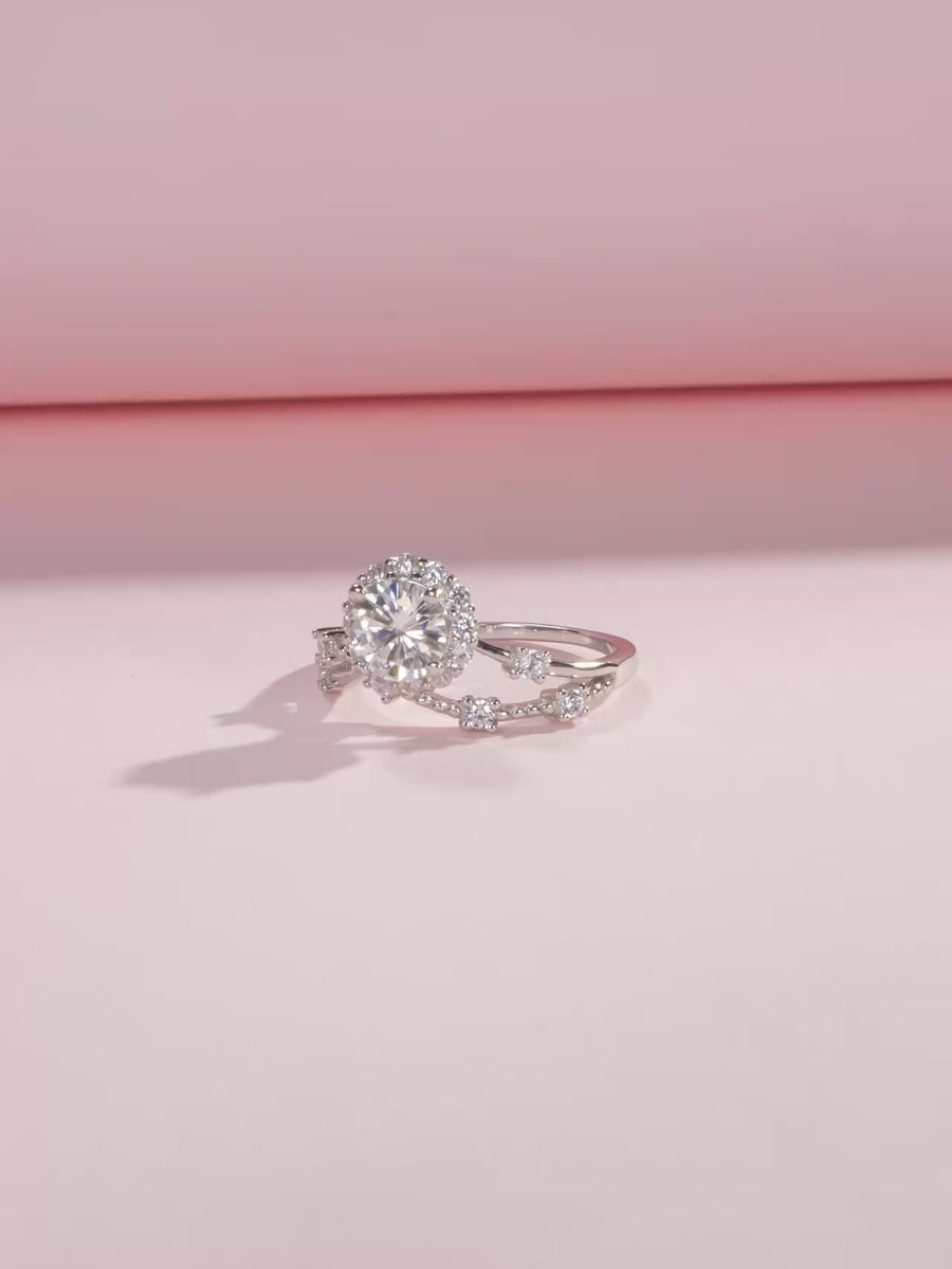 18K Gold Plated Moissanite Sterling Silver Round Stone Big Dipper Ring ...