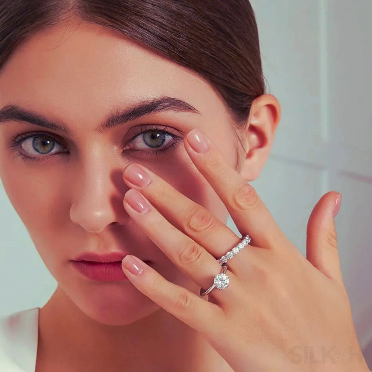 Round Sterling Silver Harmony Ring Set Alice – SILKOH